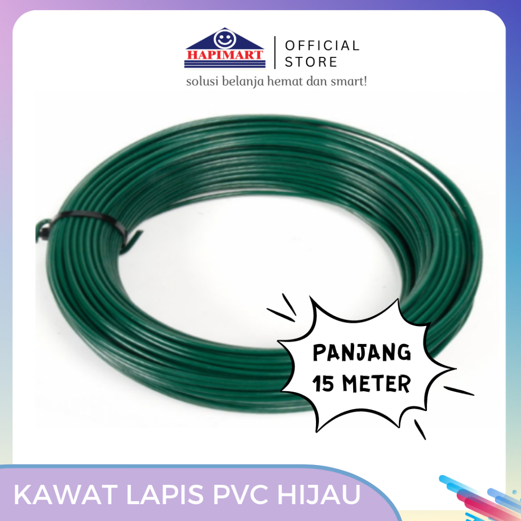 Jual Kawat Lapis Plastik PVC Hijau Panjang 15 Meter Konstruksi Bangunan ...