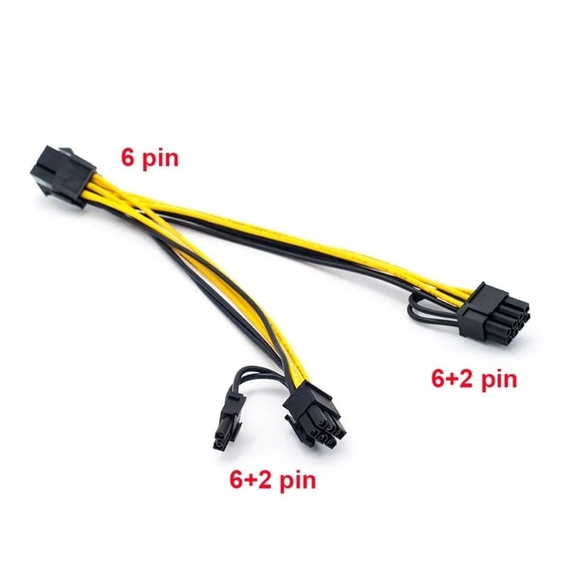 Jual Kabel Power Pci-E / Vga Card 6 Pin to Dual 8 Pin ( 6 + 2 ...