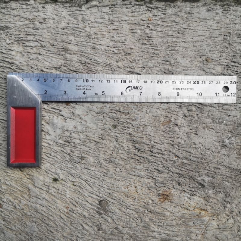 Jual Penggaris Siku Tukang Stainless Tebal 30 cm | Shopee Indonesia