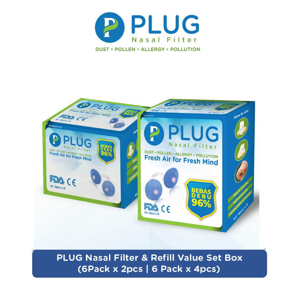 Jual PLUG Nasal Filter & Refill Value Set Box (6 Pack x 2pcs | 6 Pack x ...