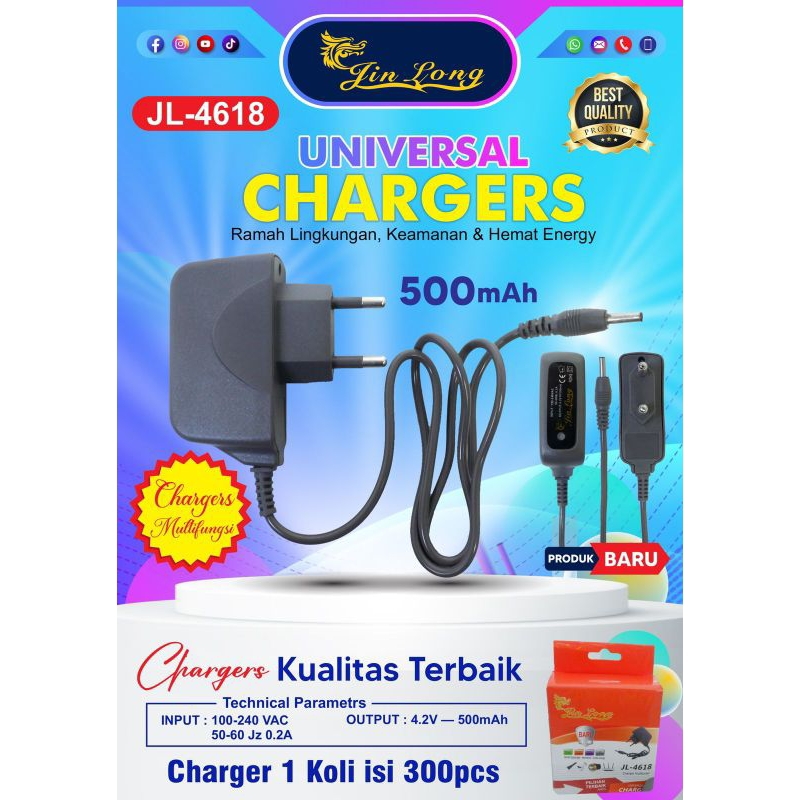 Jual CHARGERS UNIVERSAL MEREK JIN LONG 5000MAH | Shopee Indonesia