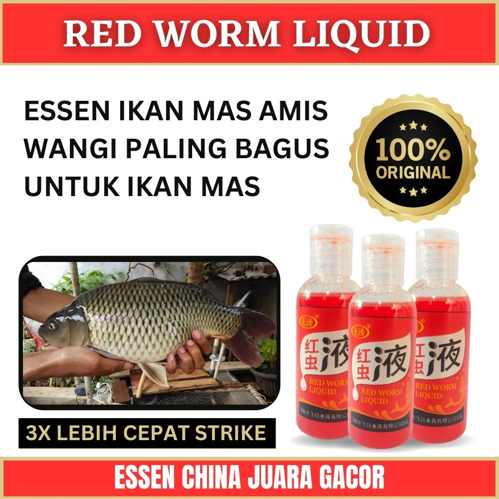 Jual Red Worm Liquid essen merah ikan mas Essen Impor Ikan Mas Penarik ...