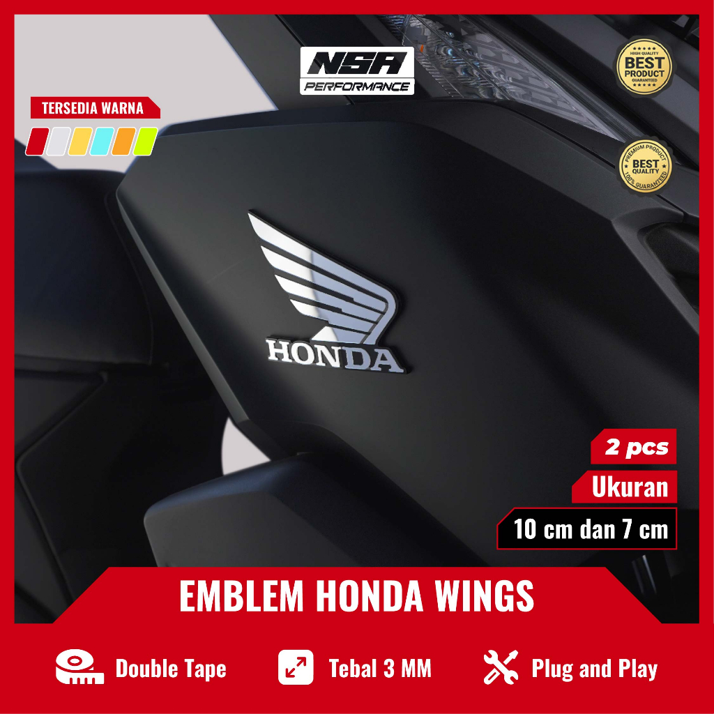 Jual NSA EMBLEM HONDA WINGS 2PCS STICKER TIMBUL EMBLEM HONDA EMBLEM ...