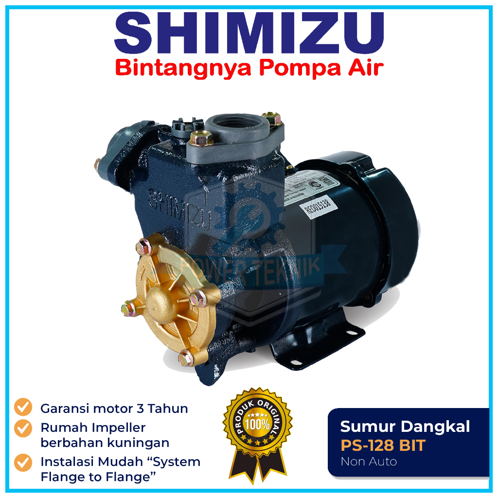 Jual Pompa Air Manual SHIMIZU PS-128 BIT Pompa Air Listrik 1 Phase Non Otomatis Sumur Dangkal 9 ...