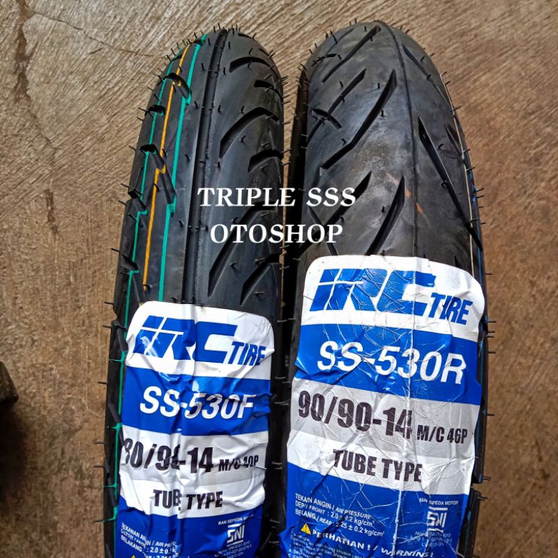 Jual BAN LUAR IRC (BUKAN TUBLES) TIRE UKURAN DEPAN 80/90-14 SS530F DAN BELAKANG 90/90-14 SS530R ...