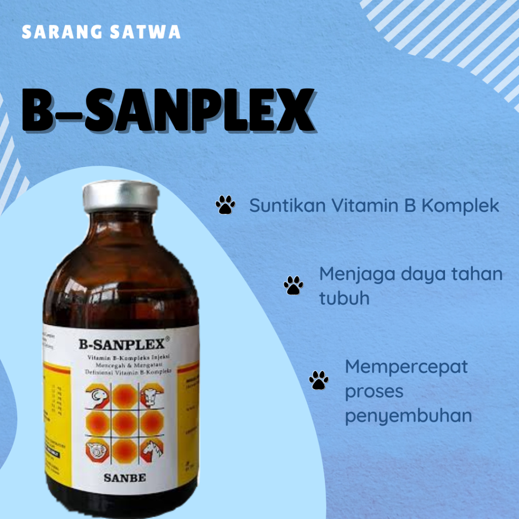 Jual B-SANPLEX INJEKSI VITAMIN B KOMPLEKS HEWAN SAMBE | Shopee Indonesia