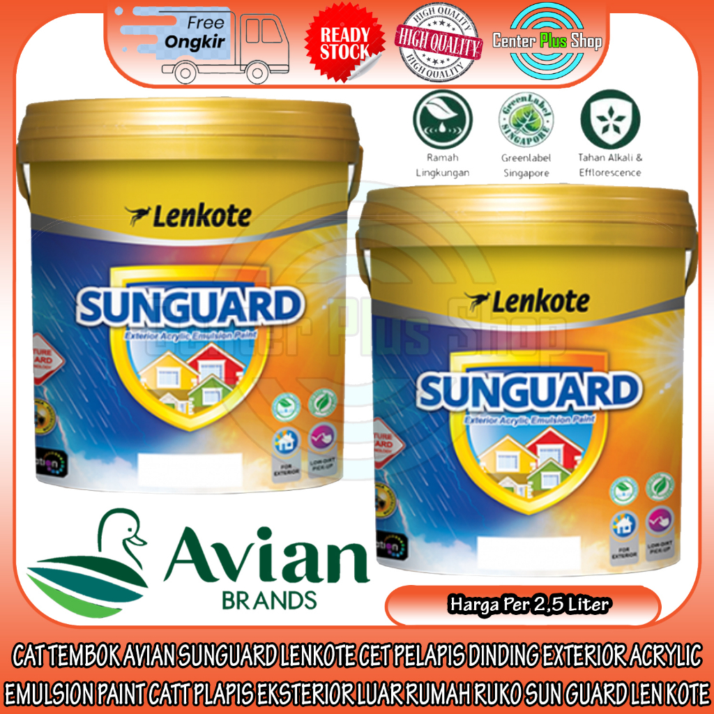 Jual CAT TEMBOK AVIAN SUNGUARD LENKOTE 2,5 LITER CET PELAPIS DINDING ...