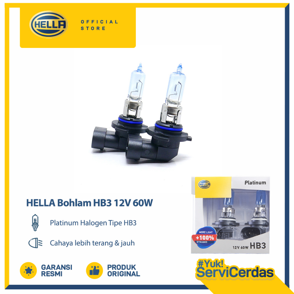 Jual Lampu Mobil HELLA HB3 12V 60W +100% PL - Bohlam Mobil | Shopee ...