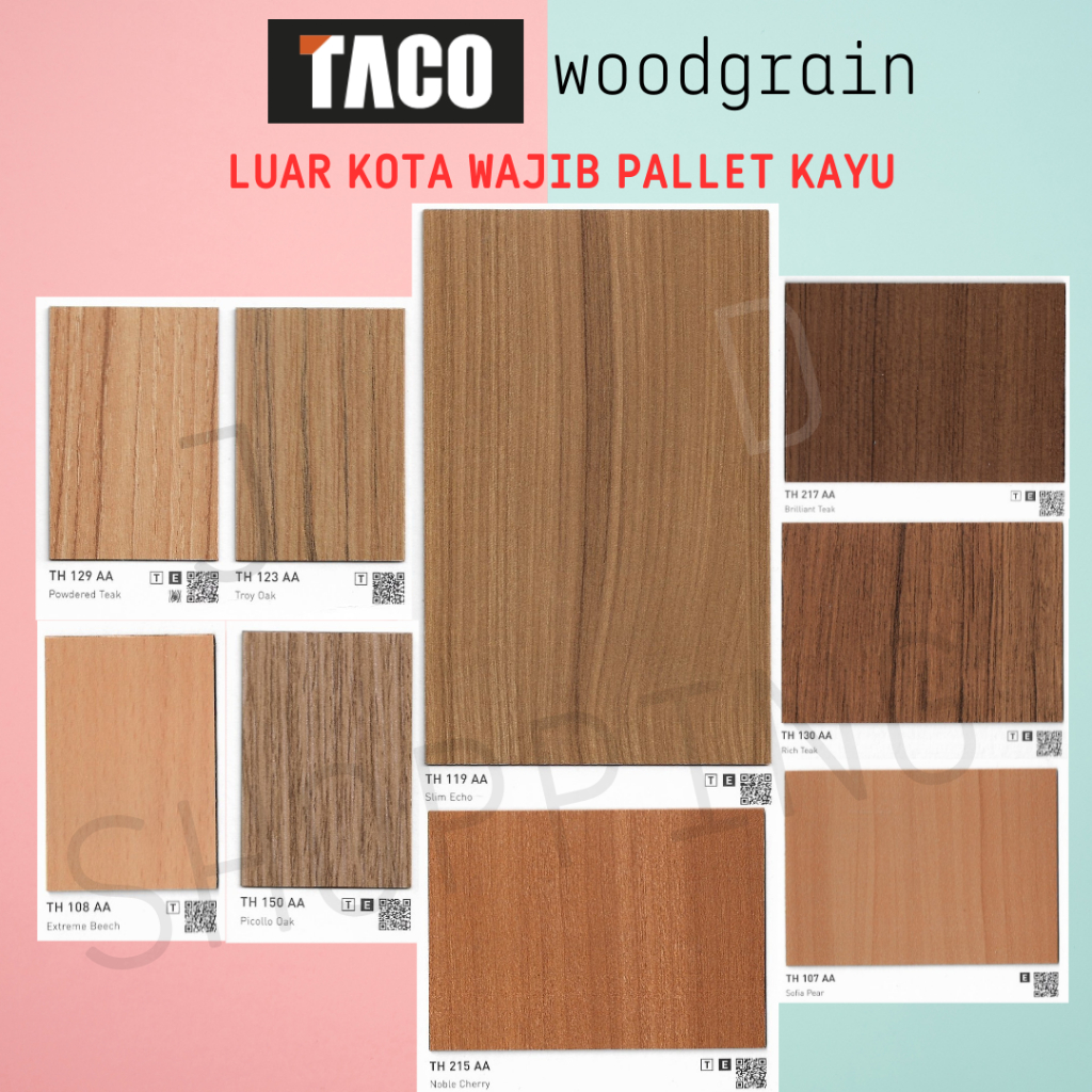 Jual (LUAR KOTA WAJIB PALLET KAYU) HPL TACO WOODGRAIN TH 215 AA Noble ...