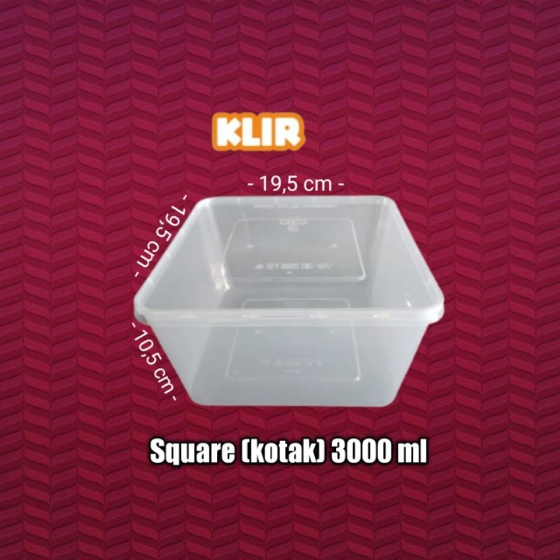 Jual Thinwall 3000 ml Square KLIR Thinwall Kotak 3000 ml Food Container ... Jual Thinwall 3000 ml Square KLIR Thinwall Kotak 3000 ml Food Container ...