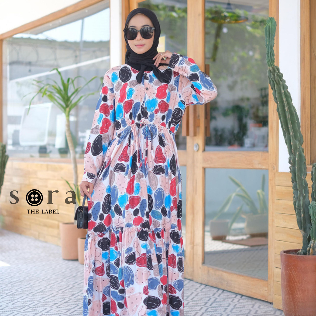 Jual BY SORA - B GAMIS RAYON MOTIF WARNA PREMIUM ADEM TIDAK GERAH MODEL ...