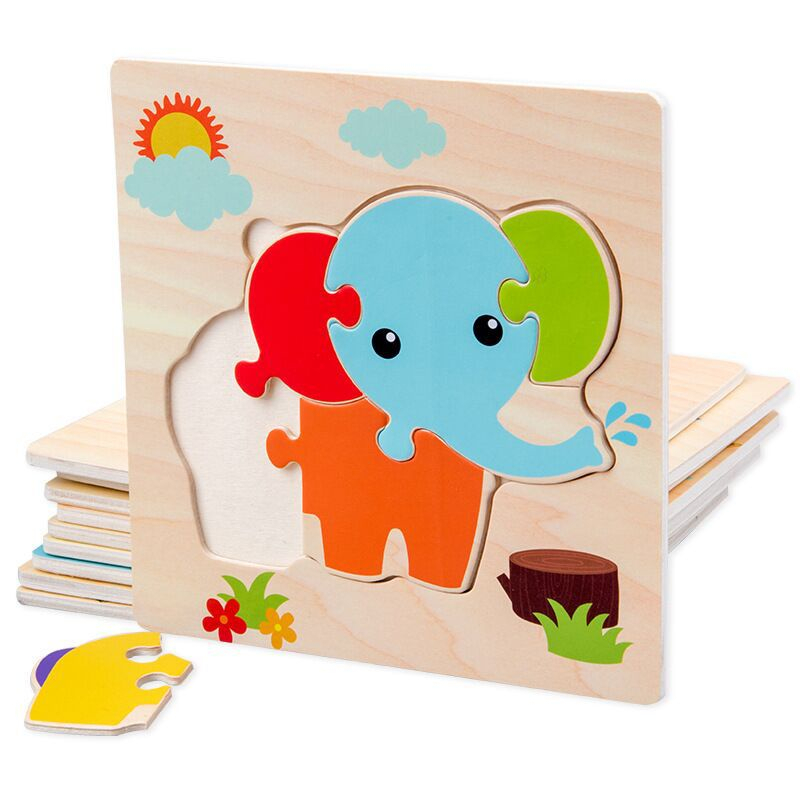 Jual SIMPLE JIGSAW PUZZLE 15CM PUZZLE KAYU GAMBAR HEWAN DAN KENDARAAN ...