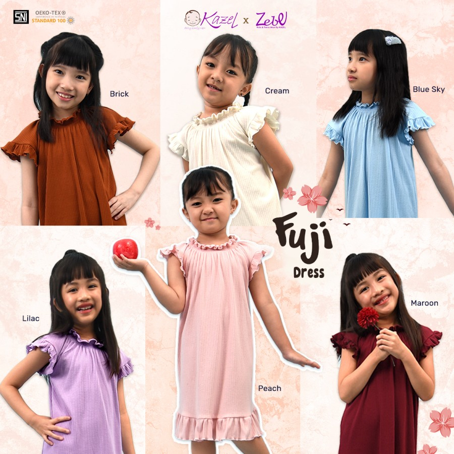 Jual Kazel Fuji Dress Anak Perempuan 1-9 Thn (1Pcs) | Shopee Indonesia