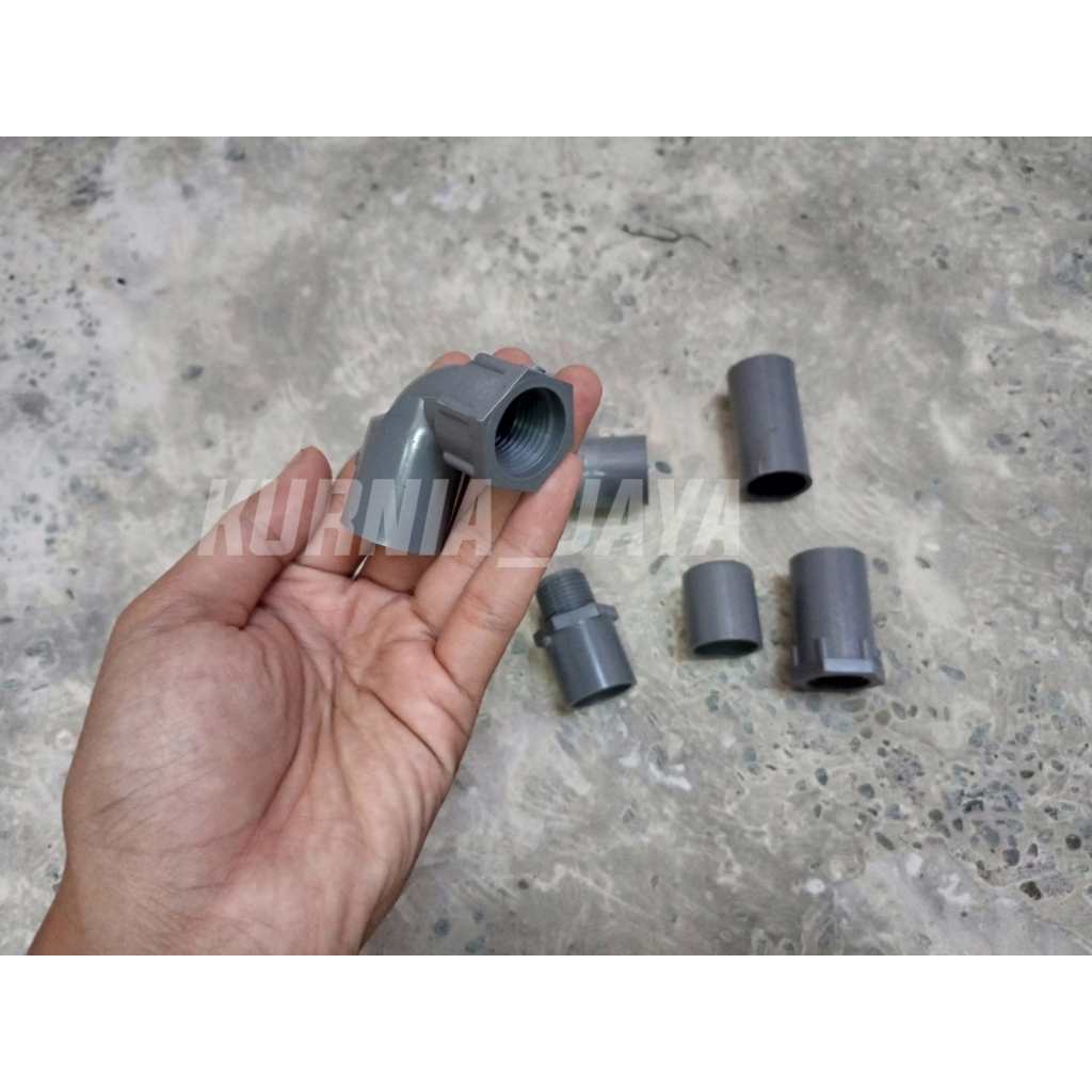 Jual SAMBUNGAN PIPA PVC UKURAN 3/4 INCH ( TEE, KNEE, KNEE DRAT DALAM, SOCKET, SOCKET DRAT DALAM ...