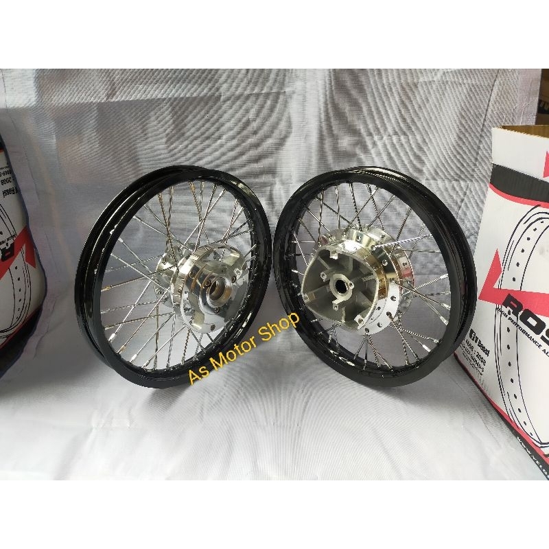 Jual VELG SET ROSSI 140 160 RING 14 HITAM GLOSSY DAN HITAM DOFF ...