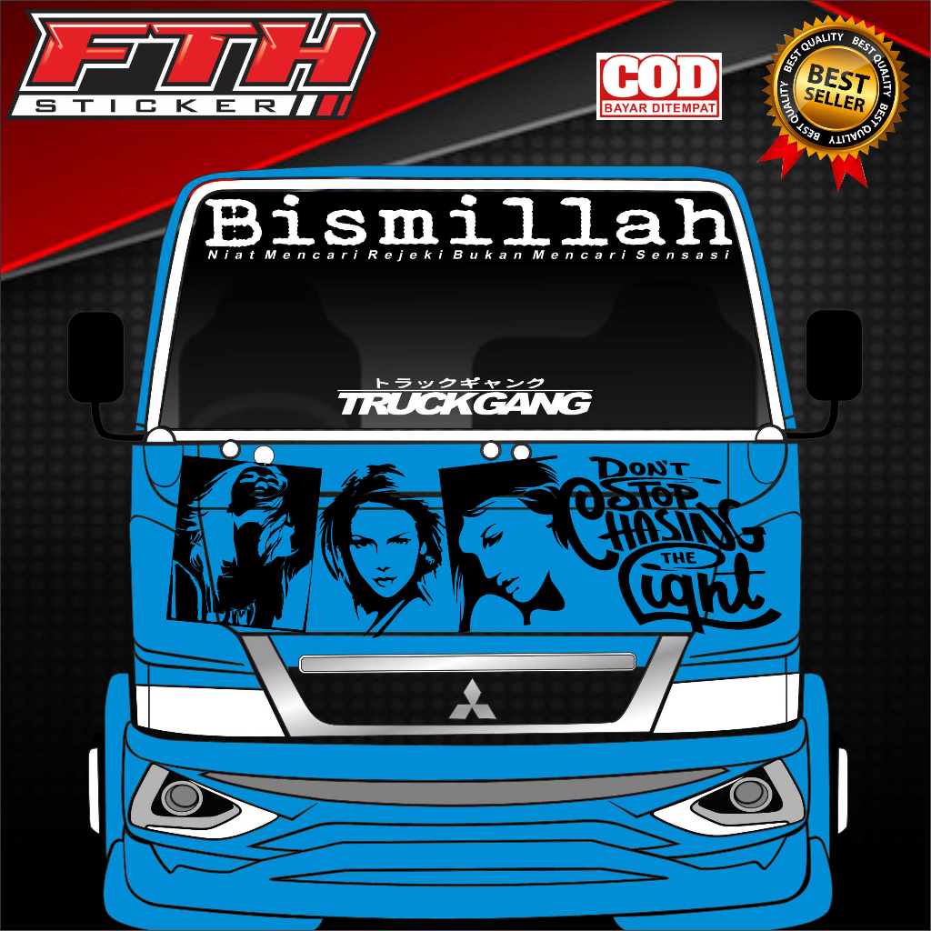 Jual Cutting sticker depan kabin dan kaca truck canter ragasa Umplung ...