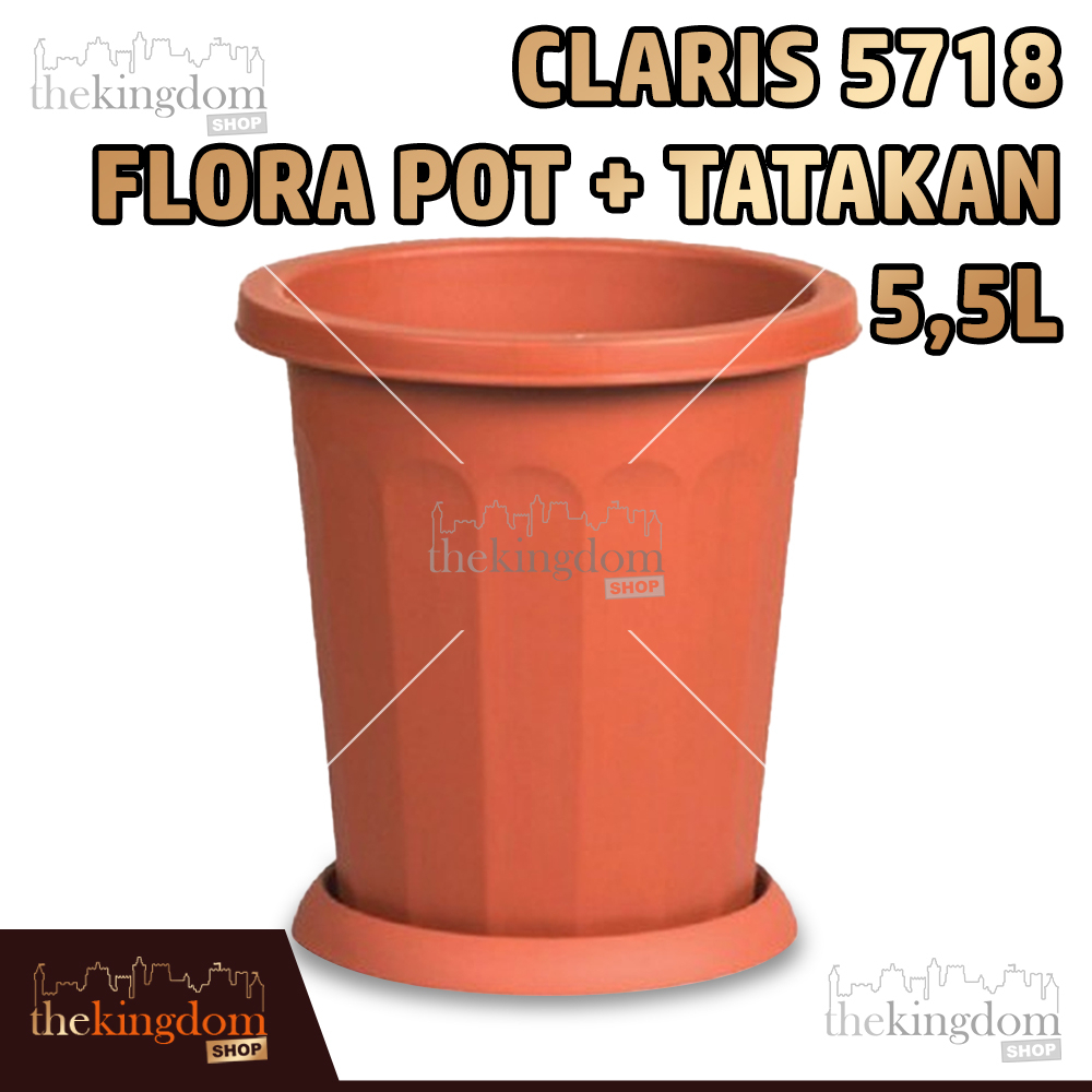Jual Claris Garden 5718 Flora Pot Tanaman Kebun Bunga Taman + Tatakan 5 ...