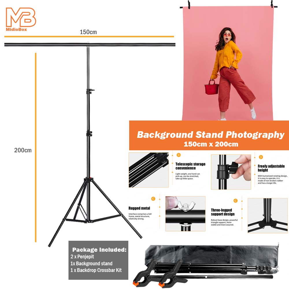 Jual Stand Background Foto Studio Midio Ukuran Tinggi 200cm x Lebar ...