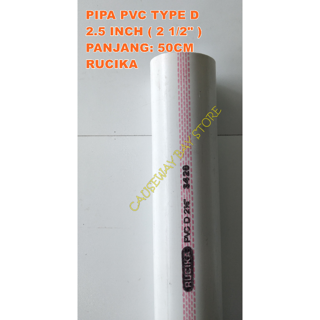 Jual PIPA PVC 2 1/2 INCH TYPE D PANJANG 50CM PUTIH RUCIKA | Shopee ...