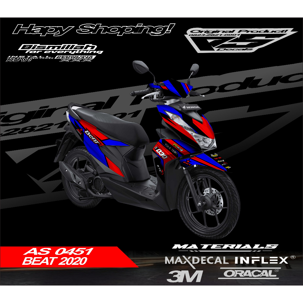 Jual 0451 DECALS STIKER FULLBODY CUSTOM MOTOR HONDA BEAT 2020// list ...