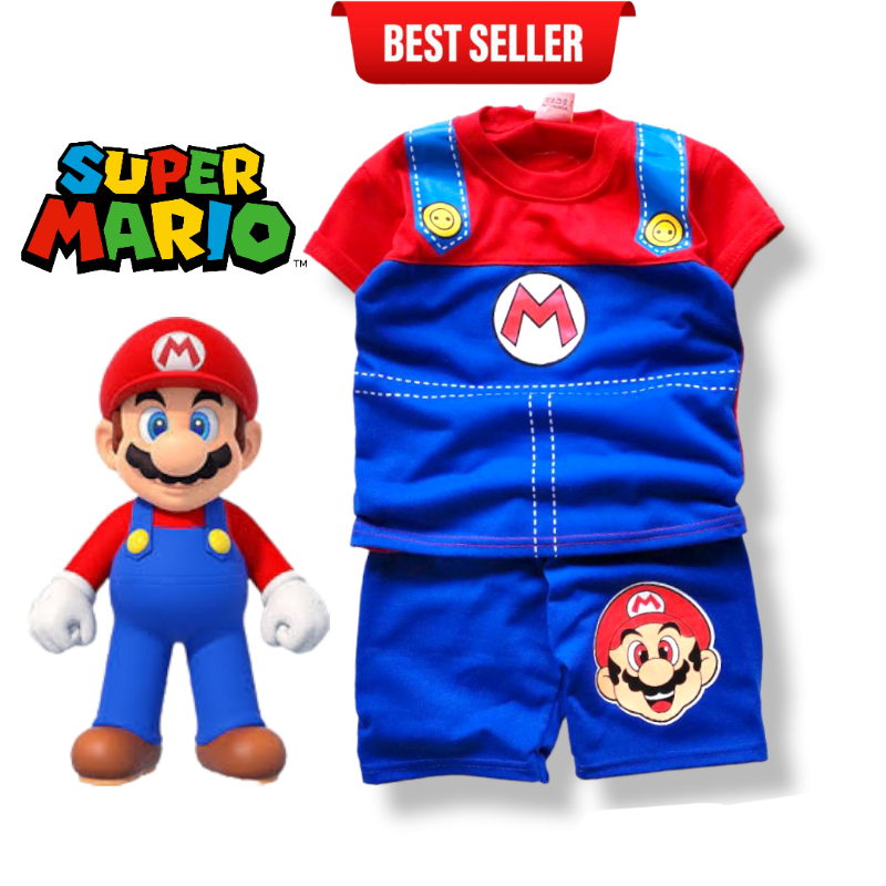 Jual SETELAN BAJU ANAK MARIO BROS KOSTUM SUPER MARIO BROS UMUR 1 ...
