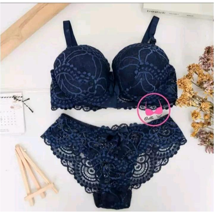 Jual BRA SET bh + cd beha celana dalam wanita setelan renda import quality RC03 36-42 cup B ...