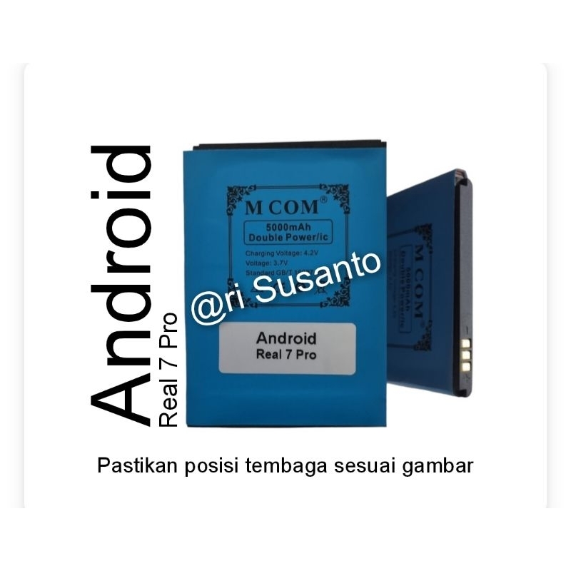 Jual Baterai MCOM For Android Real 7 Pro Double Power 5000mAh batere batre batrai battery ...