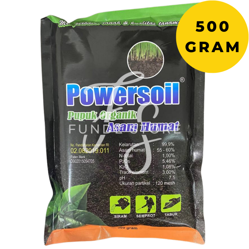 Jual Pupuk Organik POWERSOIL 500 Gram Asam Humat Pembenah Penyubur Tanah Humic Acid | Shopee ...