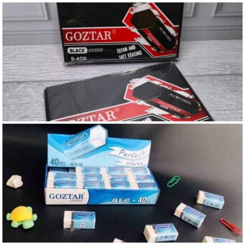 Jual [ BOX ISI 40 ] PENGHAPUS PENSIL GOZTAR B-40 / PENGHAPUS HITAM ...