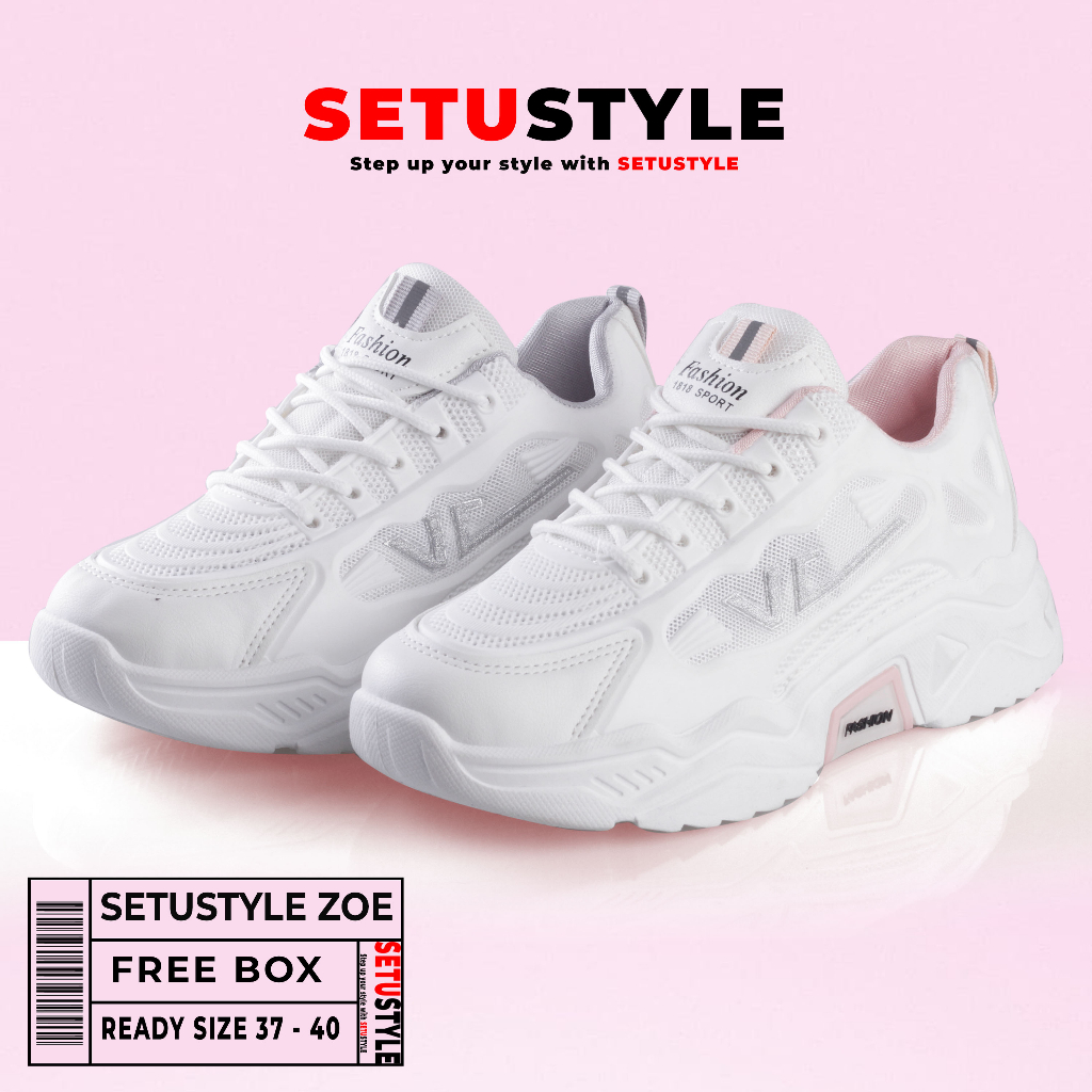Jual SETU Style Zoe Sepatu Sneakers Wanita Putih | Shopee Indonesia