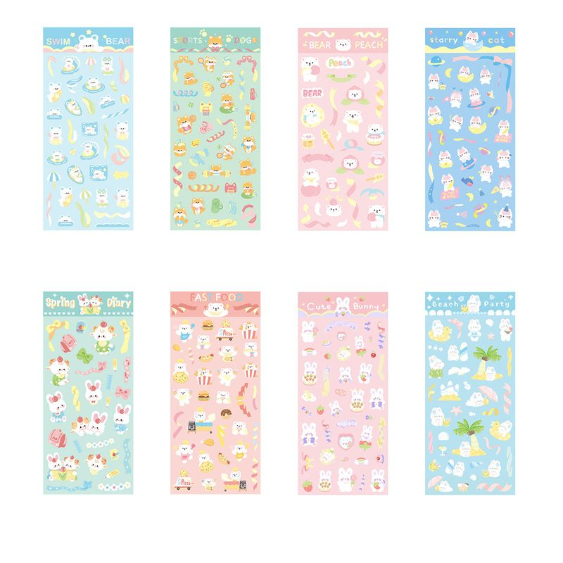 Jual Cute Animal Deco Sticker / Stiker Bujo Motif Hewan Lucu / Bullet ...