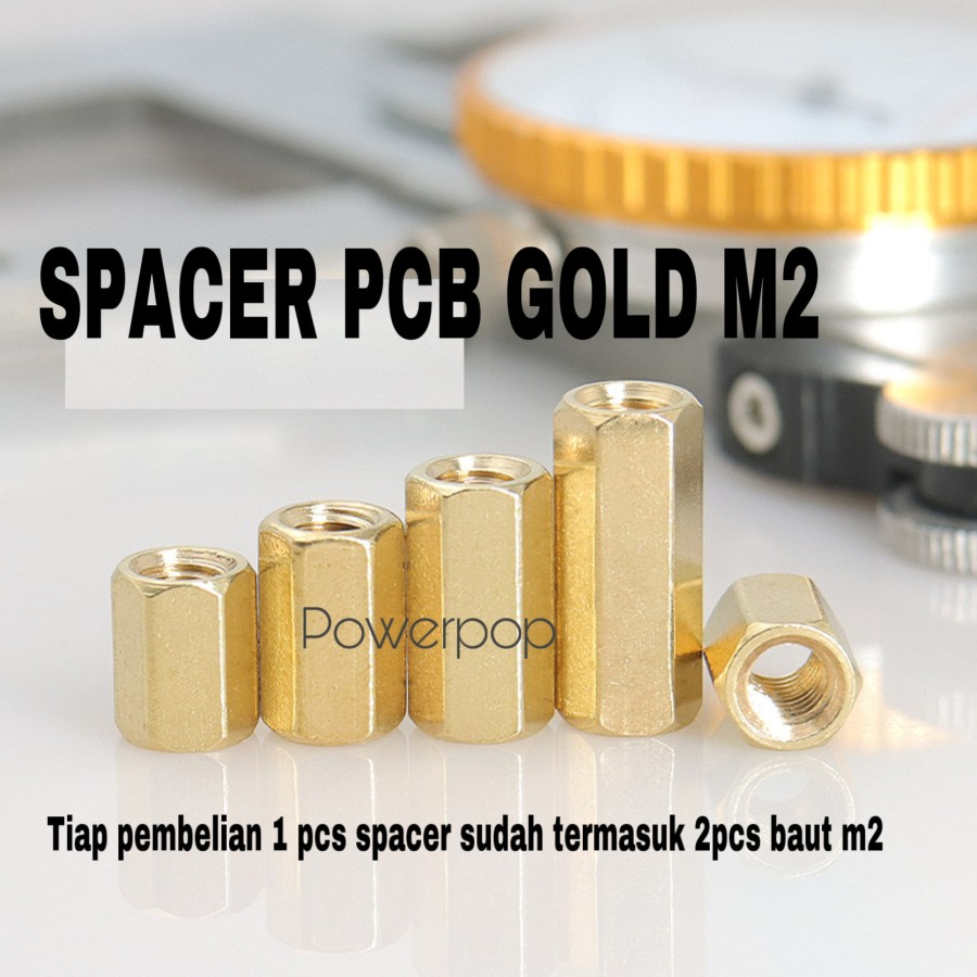 Jual Spacer kaki pcb M2 gold kuningan F to F tiang (Harga per20pcs )/ spicer m2 / 0.5cm 1cm 1 ...