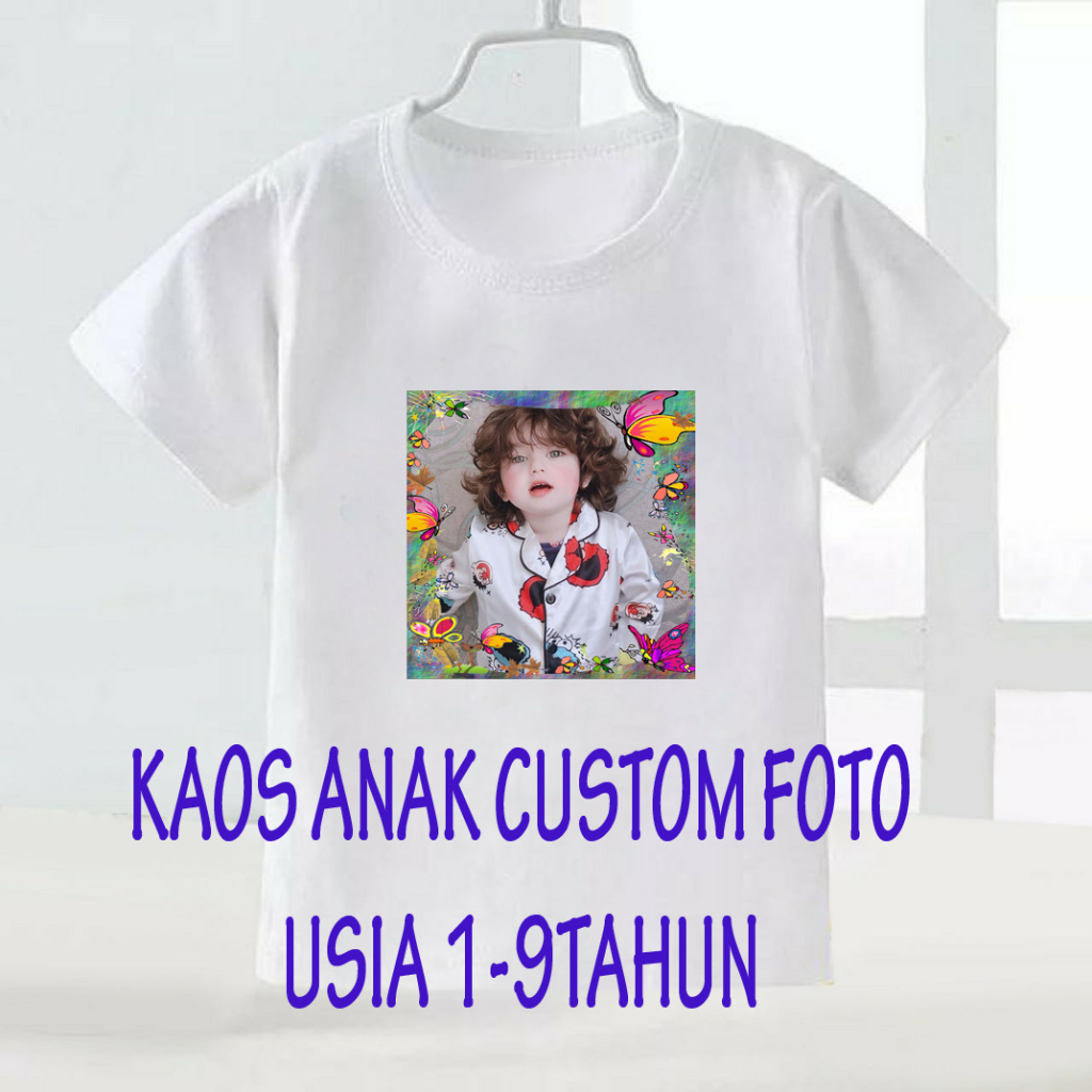 Jual KAOS ANAK CUSTOM FOTO USIA 1-9TAHUN ANAK COWOK DAN CEWEK | Shopee ...
