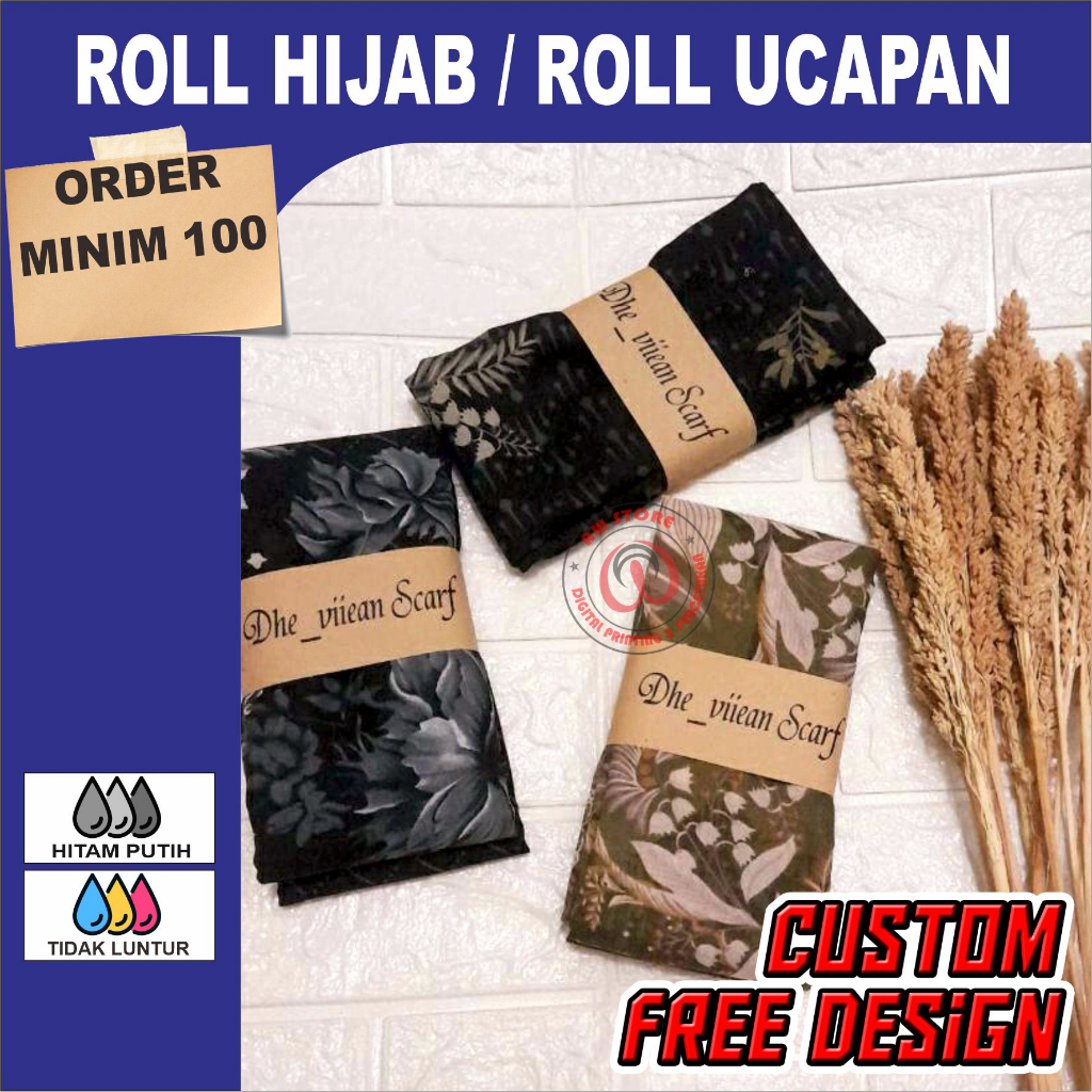 Jual Minim order 100 pcs. LABEL GULUNG HIJAB / ROLL HIJAB / PAPER CRAFT ...