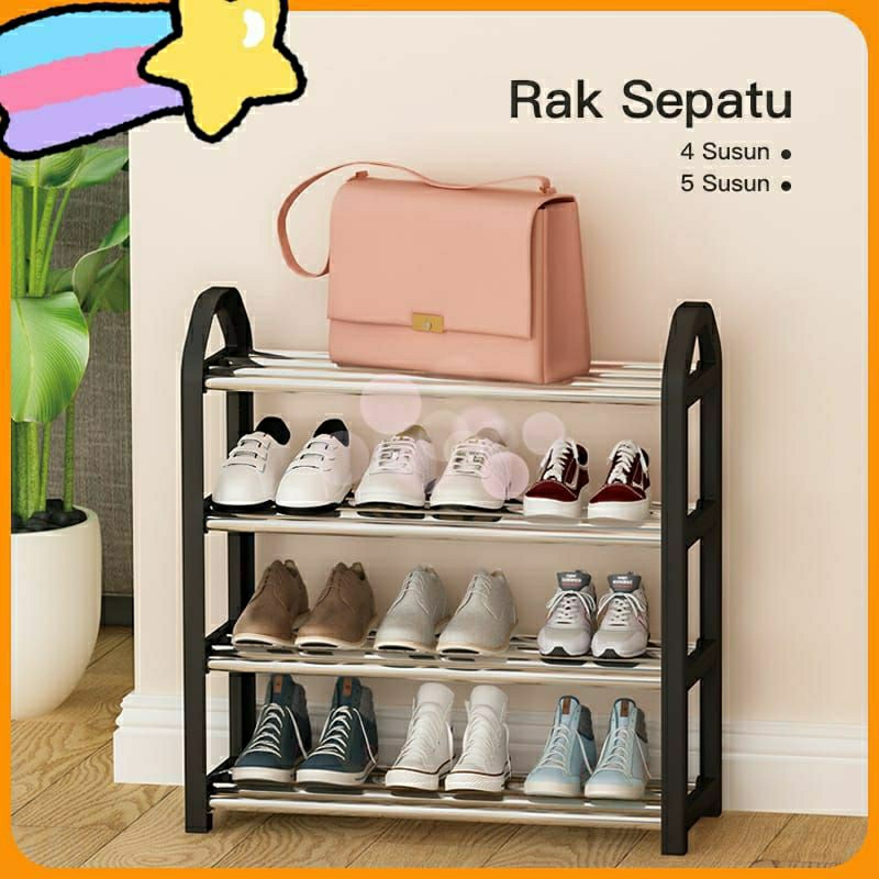 Jual Rak Sepatu Susun 4 GSF G-4104 Bahan Plastik dan Besi / Rak Sandal ...