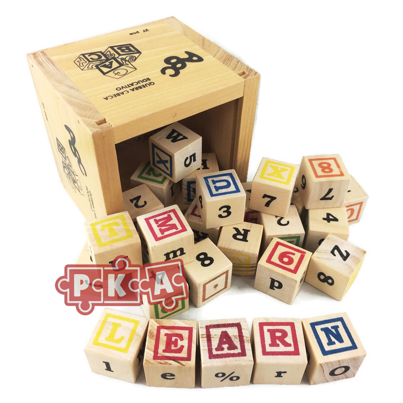 Jual Mainan Edukasi Anak Kayu Balok Huruf Angka ABC 123 Puzzle Wood ...
