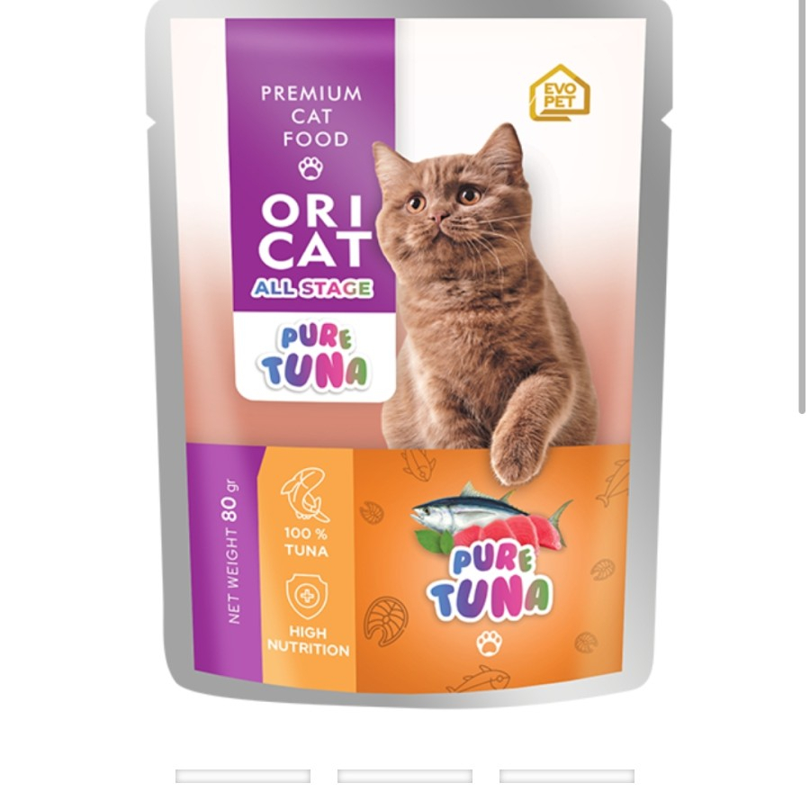 Jual ( 24 x ) Ori Cat Pouch Sachet Pure Tuna Makanan Basah Kucing 80 gr ...