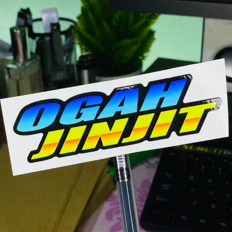 Jual STICKER OGAH JINJIT CUTING DAN LAMINASI HLOSY DSN CUTING | Shopee ...