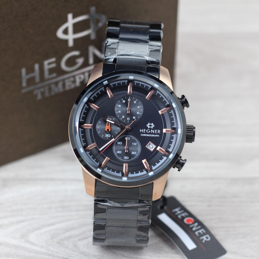 Jual Jam Tangan Pria Bisnis Hegner 5083 Chronograph Rantai Stainless ...
