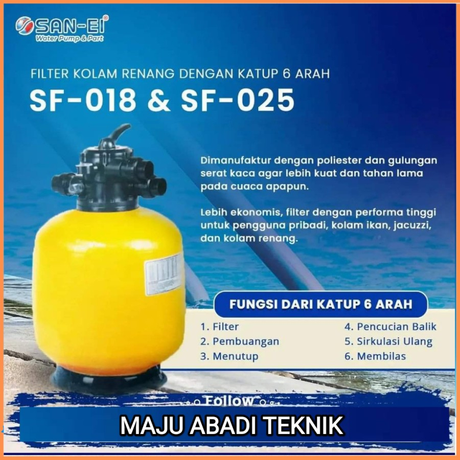 Jual Filter Kolam Renang SANEI SF-018 Tabung Kolam Renang San ei 18 Inch | Shopee Indonesia