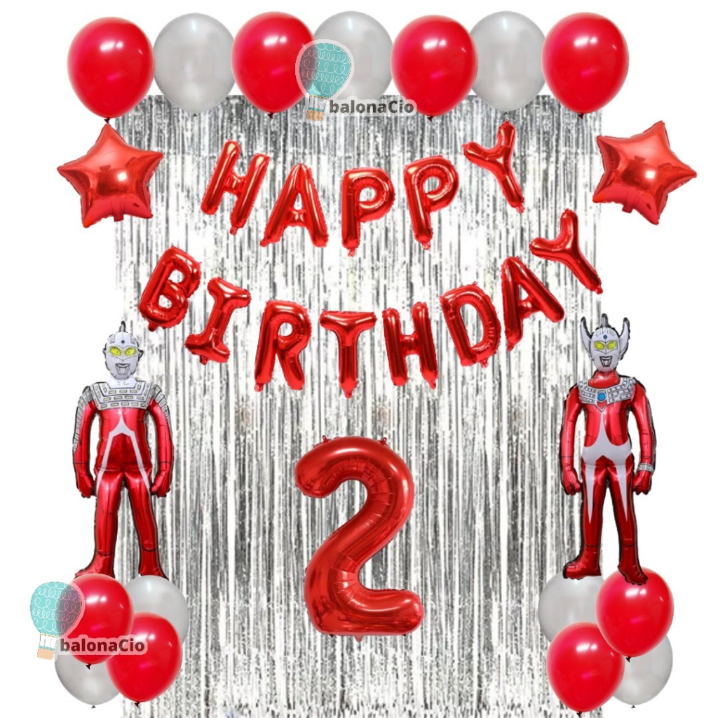 Jual Paket Set Dekorasi Ulang Tahun Tema Ultraman 02 / Set Happy ...