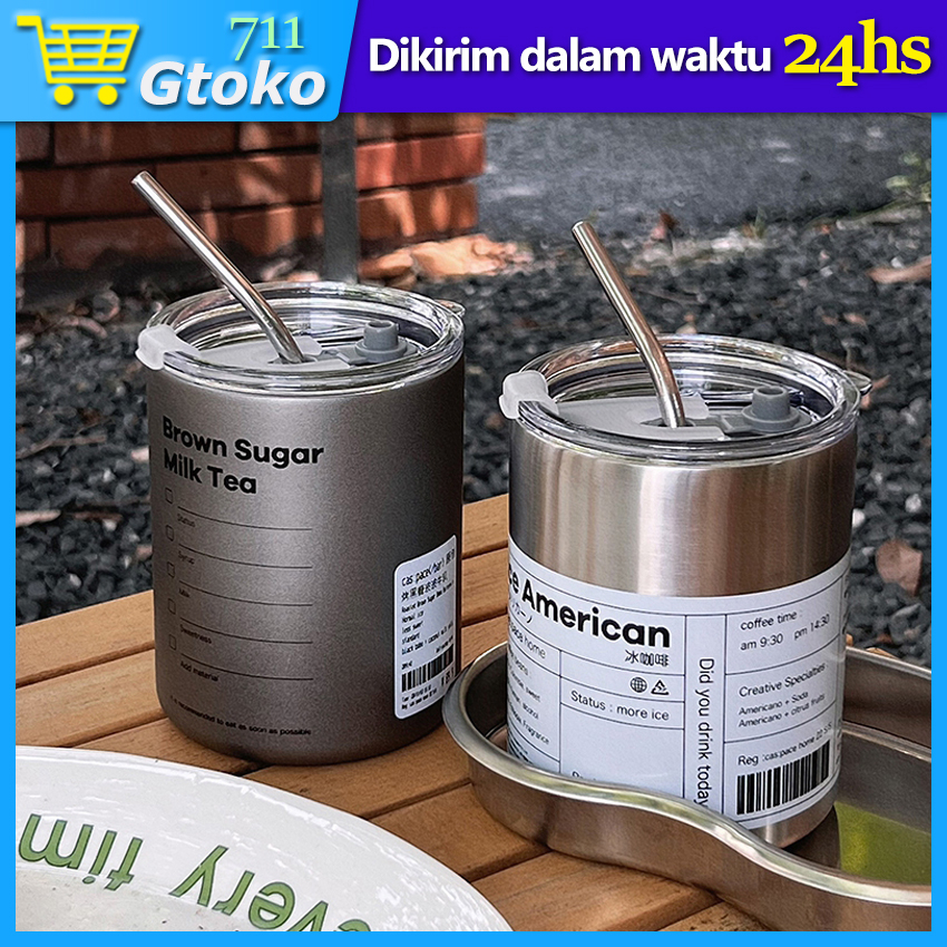 Jual Tumblr Kopi Stainless Steel Tumblr Coffee Tea Aesthetic Gelas Kopi ...