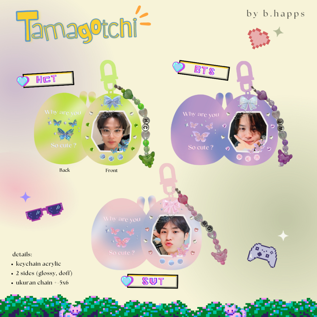 Jual Keychain Acrylic Tamagotchi ver BTS/Bangtan (Jin, Namjoon,Yoongi ...