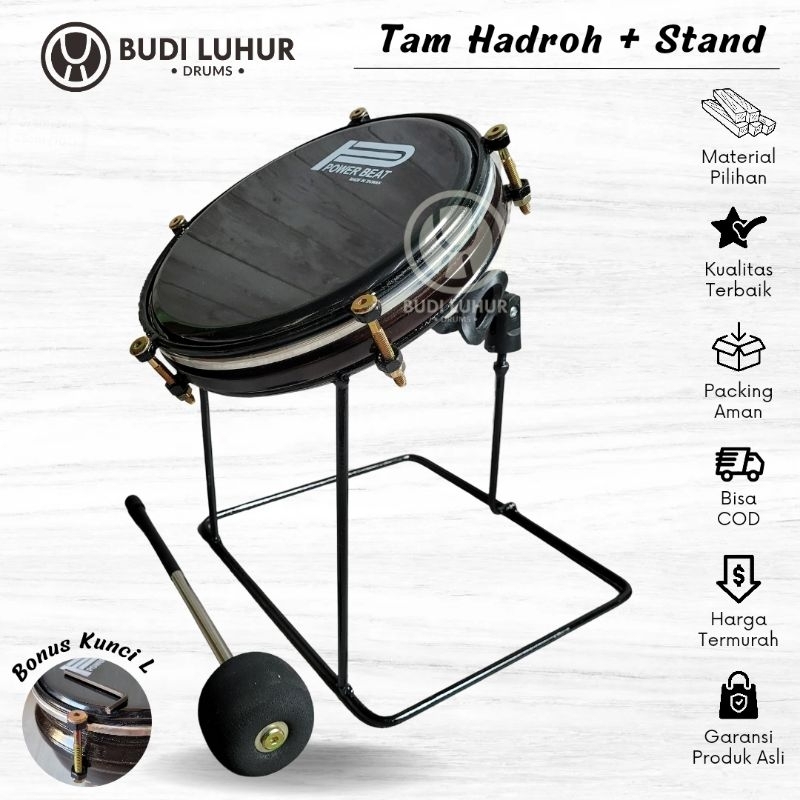 Jual Dudukan Tam Hadroh Stand Tam Stel Mika 8 inch Power Beat Tam Tung ...