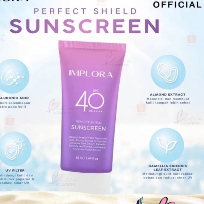 Jual Implora Perfect Shield Sunscreen SPF 40 PA+++++ 50 MlSunscreen Wajah BPOM | Shopee Indonesia
