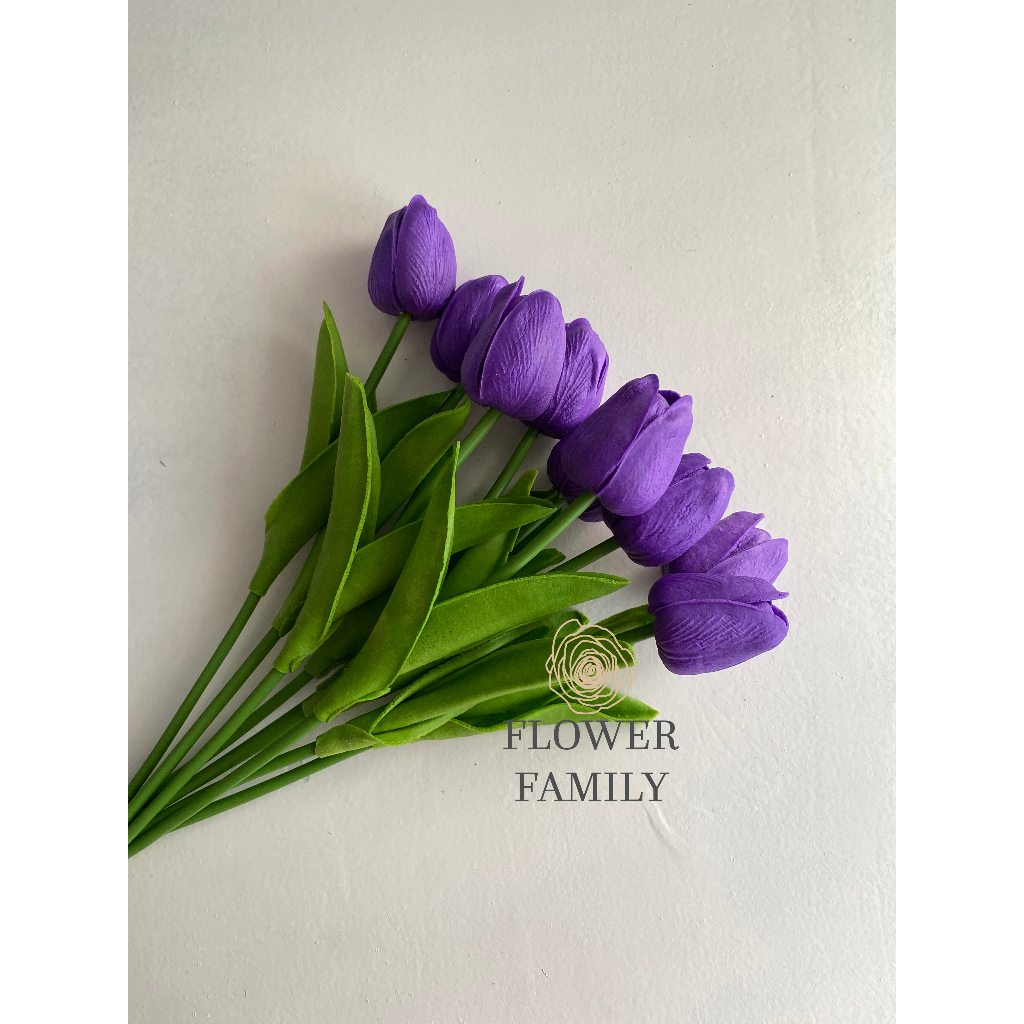 Jual Flower Family - [9 Tangkai] Tulip Latex Palsu Real Touch / Tulip ...