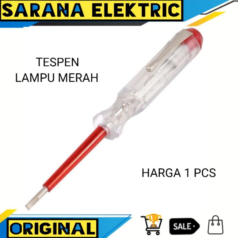 Jual OBENG TESPEN TEST PEN LISTRIK LAMPU MERAH TESTPEN KELISTRIKAN ...
