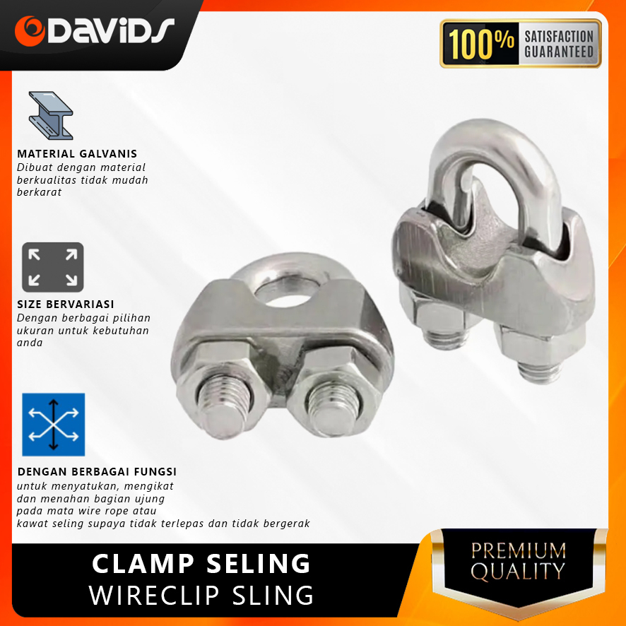 Jual Klem Seling Clamp Sling Kuku Macan Galvanis Wire Rope Clip ...