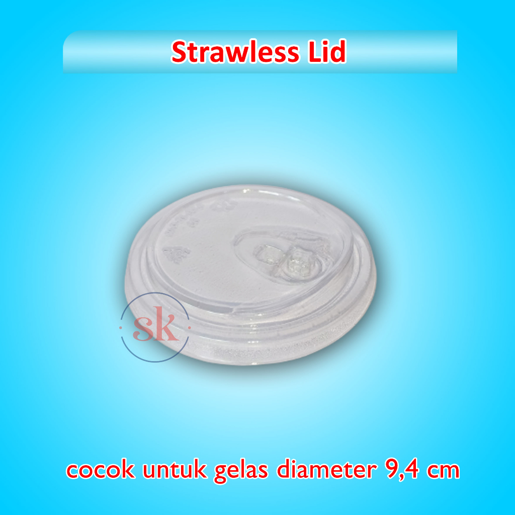 Jual (isi 50) Tutup Lid Gelas Plastik Strawless Transparan Bening - 94 ...