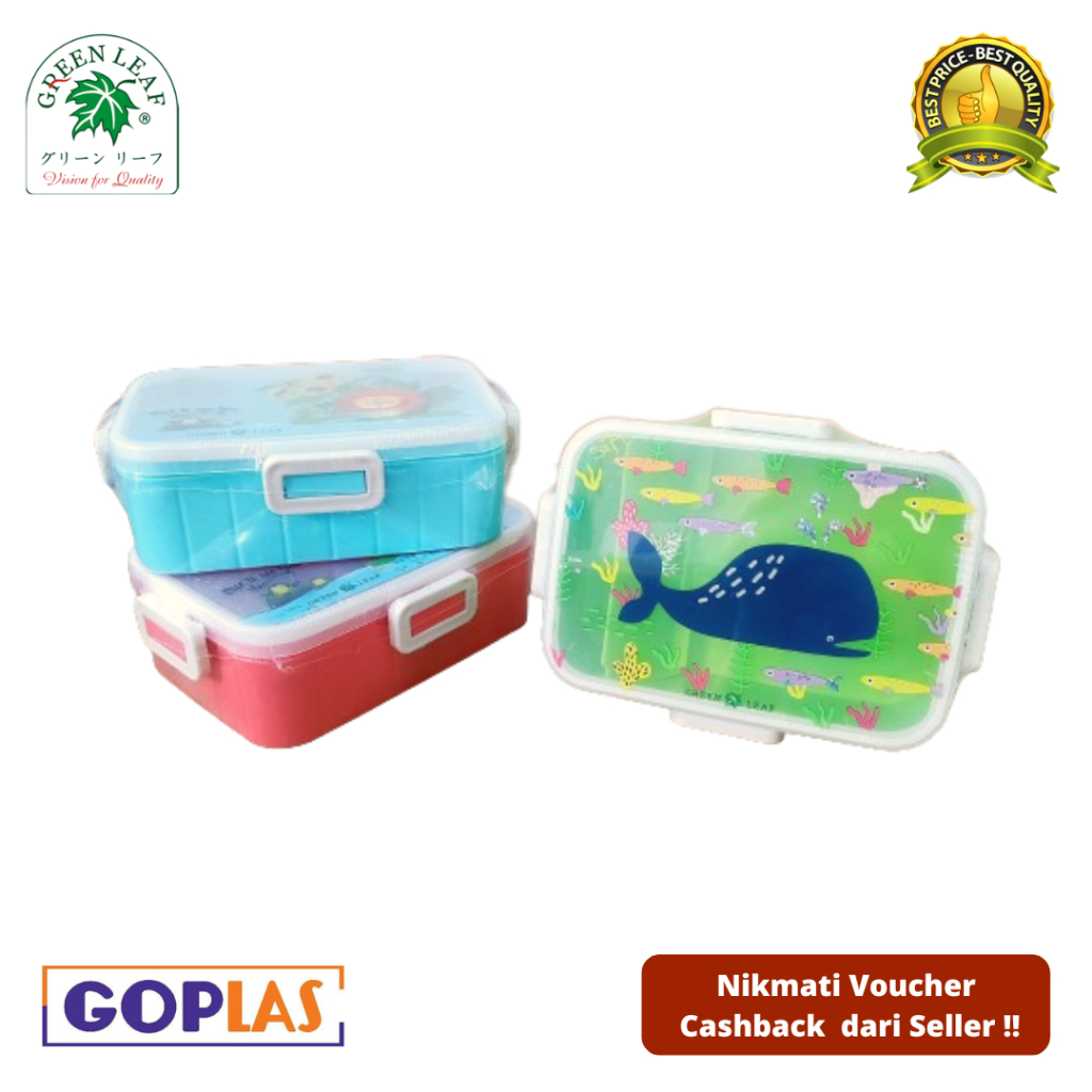 Jual Kotak Makan / Lunch Box Sekat 900ml Merk Greenleaf - MYBENTO 7378 ...
